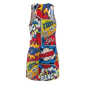 Pop Art Dress, Comic Strip Print Dress, Retro Comic Strip Dress, Retro ...