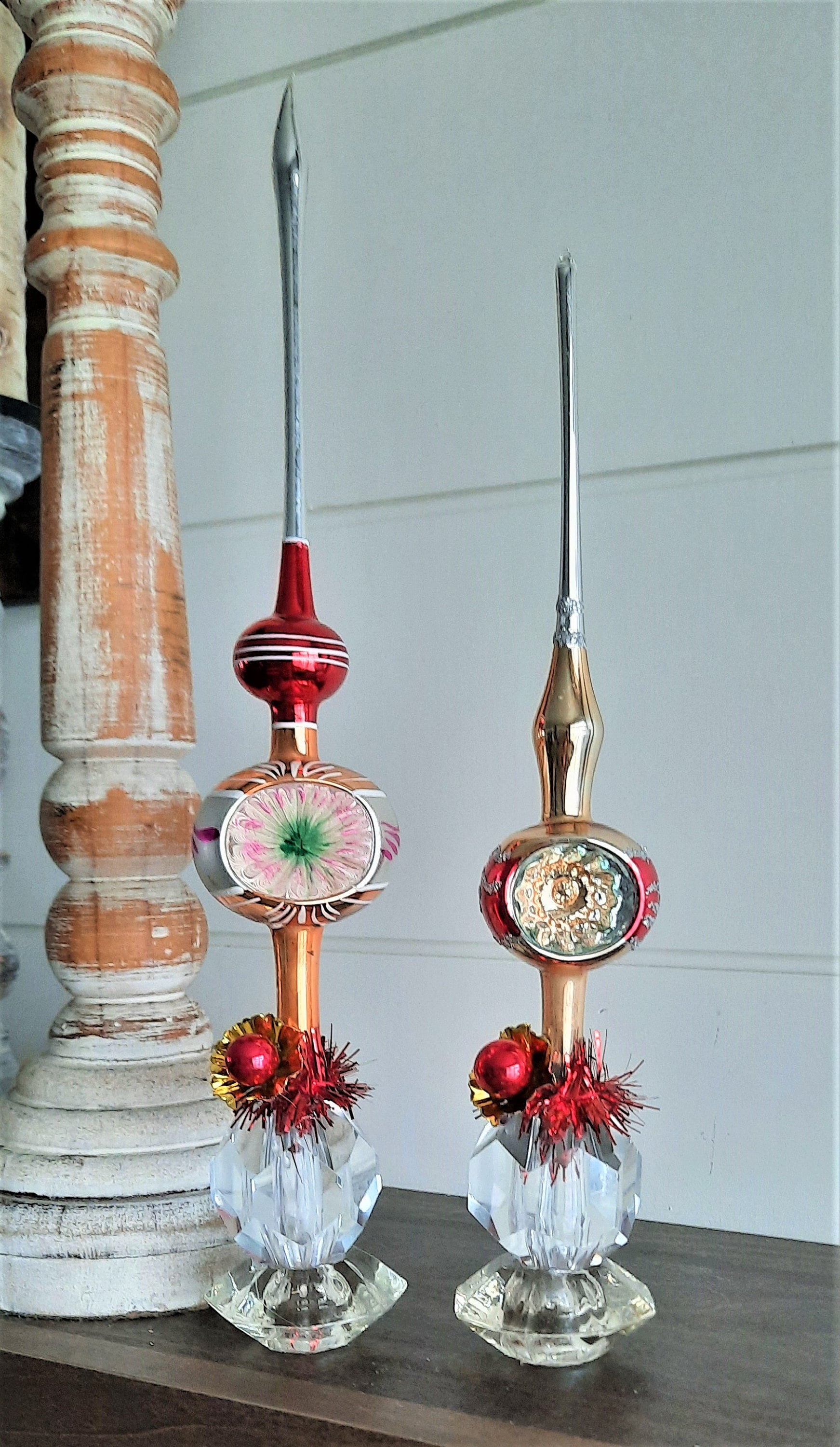 Vintage Mercury Glass Tree Topper Finial Christmas Decoration | Etsy