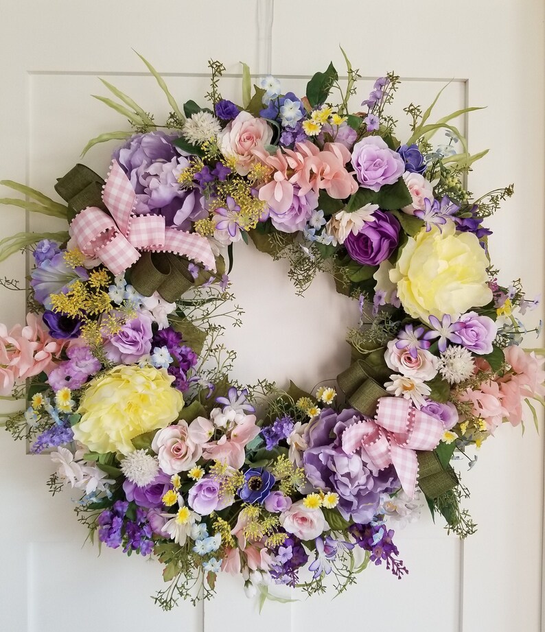 My Cutting Garden Spring Summer LARGE Door Wreath Indoor | Etsy