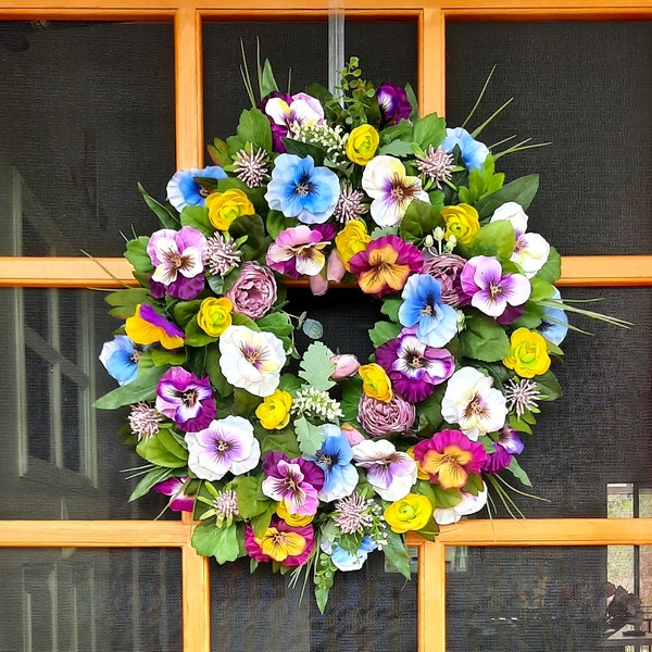 Pansy Wreath - Etsy