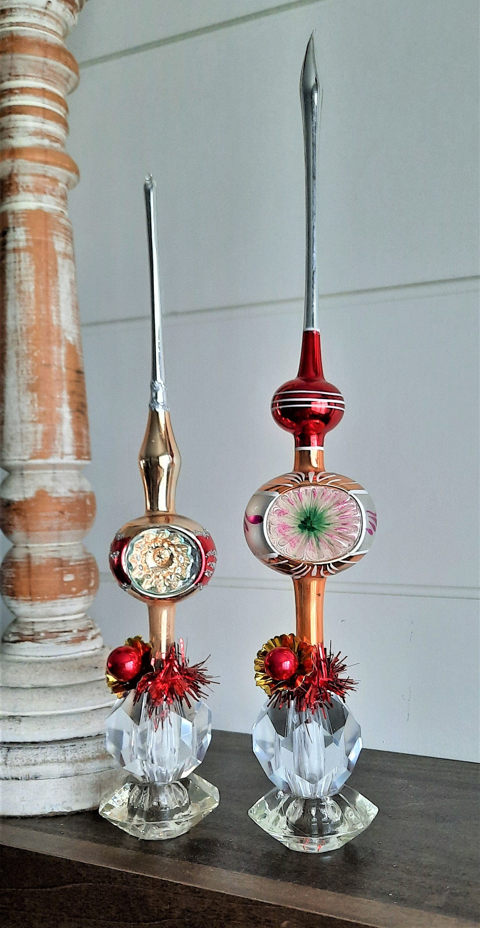 Vintage Mercury Glass Tree Topper Finial Christmas Decoration | Etsy