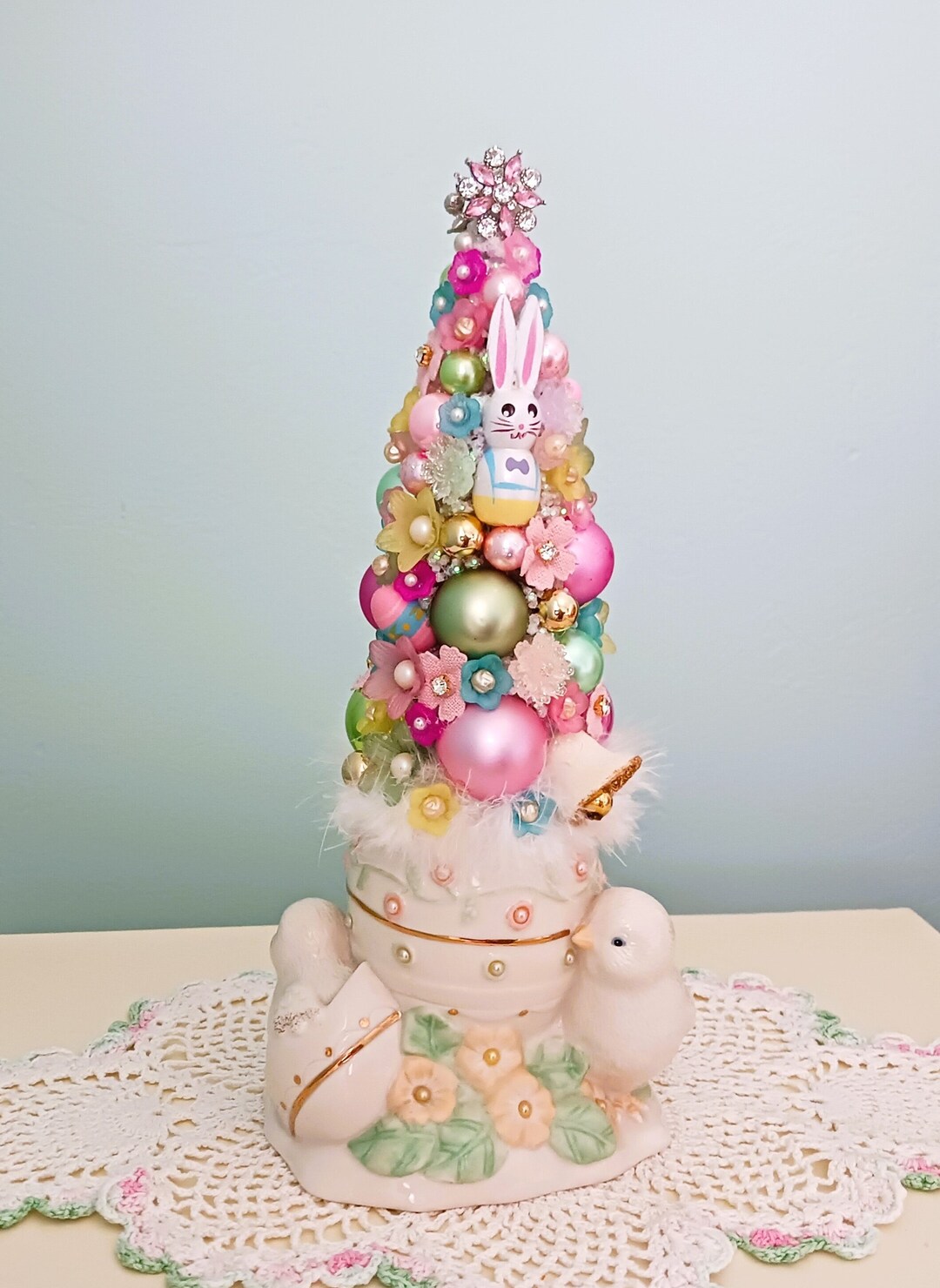 Chicky Chase Lenox Easter Chicks Decorated Tree Spring Planter ...