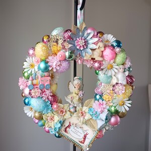 Easter Bells Wreath Spring Wreath Vintage Porcelain Lady Feminine Fresh ...