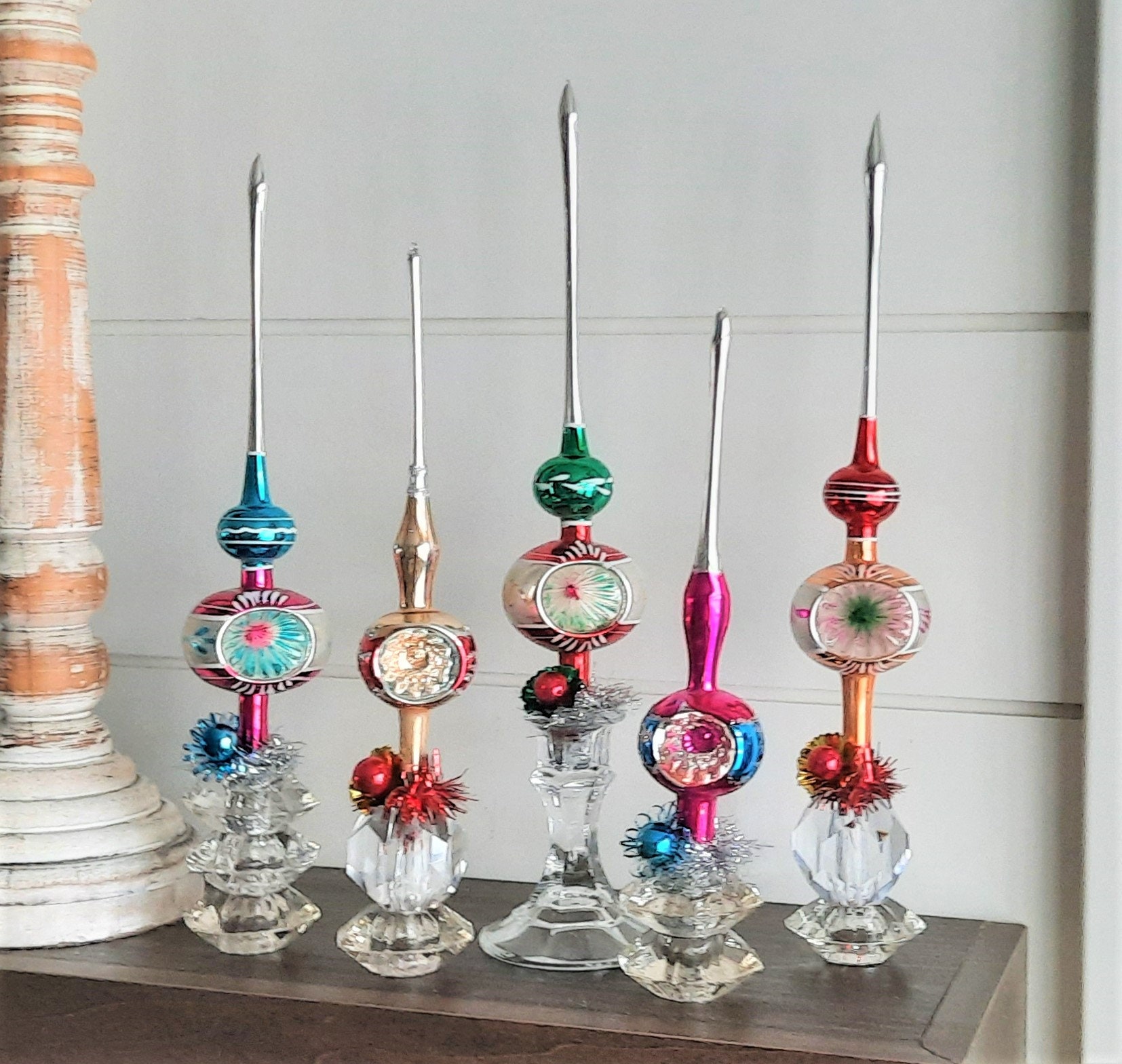 Vintage Mercury Glass Tree Topper Finial Christmas Decoration | Etsy