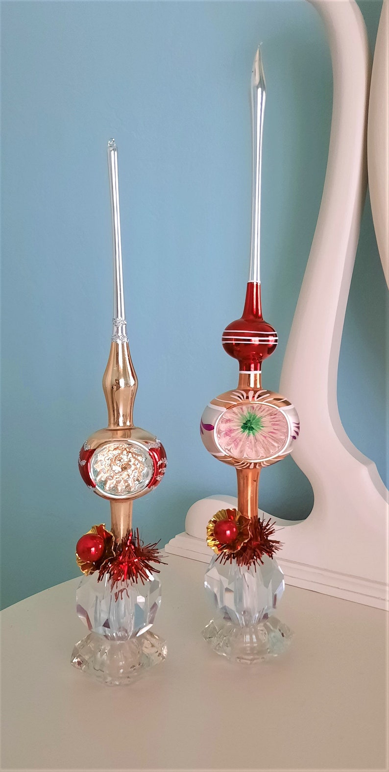 Vintage Mercury Glass Tree Topper Finial Christmas Decoration | Etsy