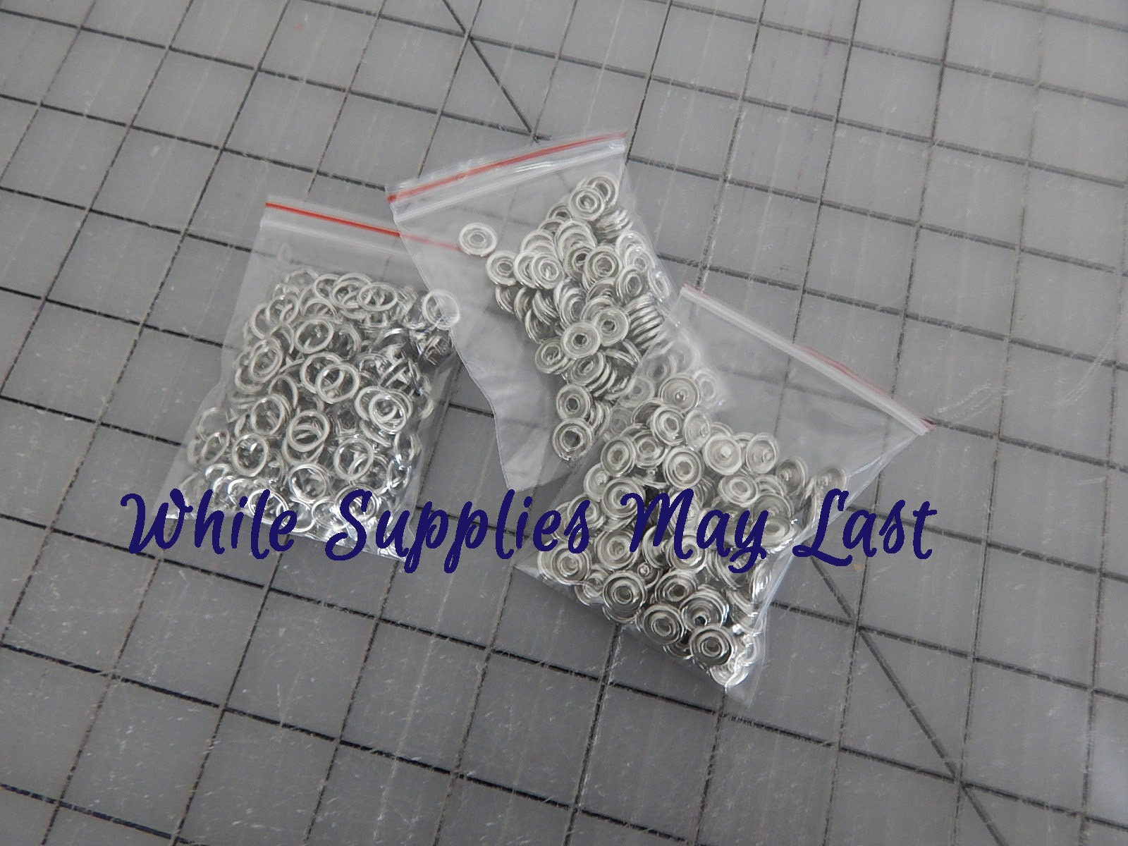 WHITE NO Sew Snaps Metal Open Ring Snaps Sets - Size 15 - (3/8") 9.5mm ...