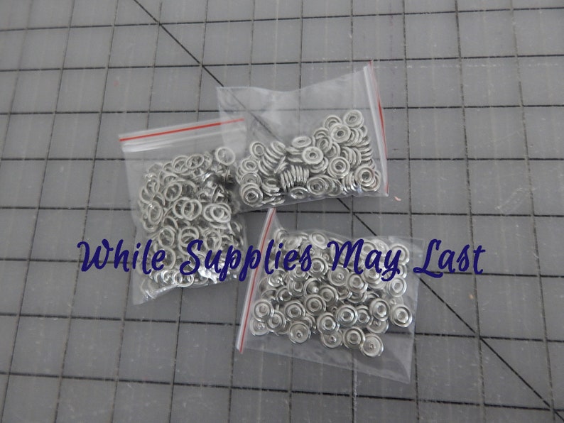 NO Sew Snaps Metal Open Ring Snaps Sets Size 15 3/8 9.5mm Silver 100 ...