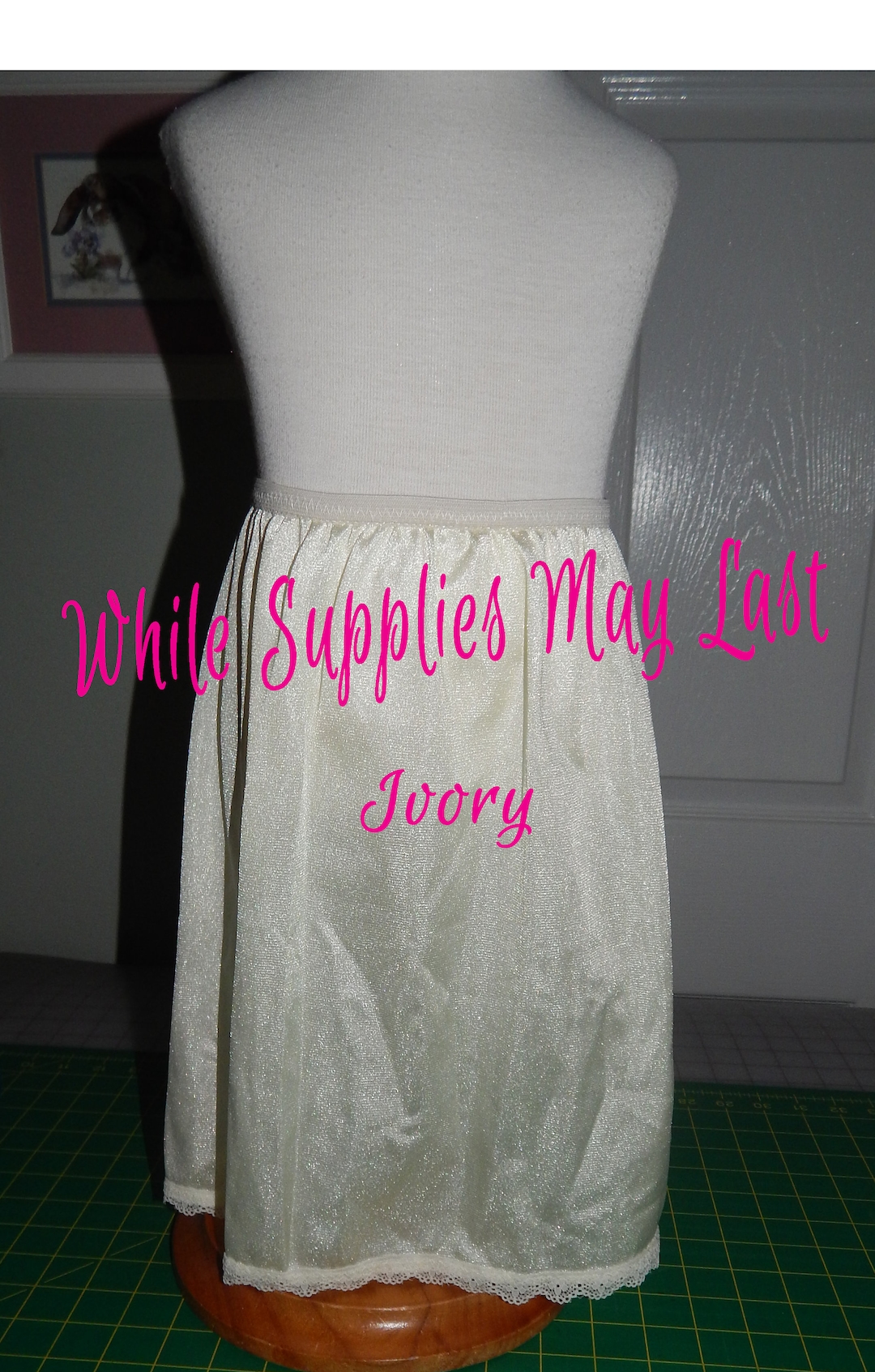 Girls HALF SLIP - Ivory Tricot - Soft Nylon Half Slip Dress Slip ...