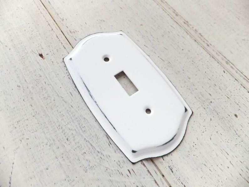 Farmhouse Metal Light Switch Plates Shabby Chic White - Etsy