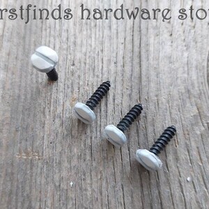 SETS OF 8 Decorative Pyramid Screws Painted White Black Rustic Small ...