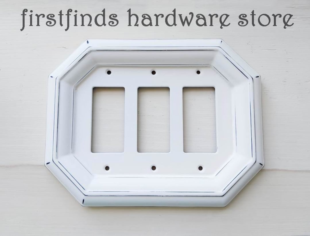Triple Rocker Octagonal Electrical Cover Plate White Light Switch ...