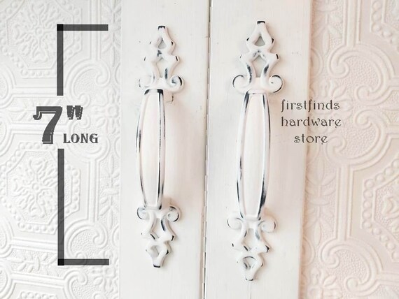 SETS OF White Kitchen Pantry Handles Shabby Chic Door Pull - Etsy
