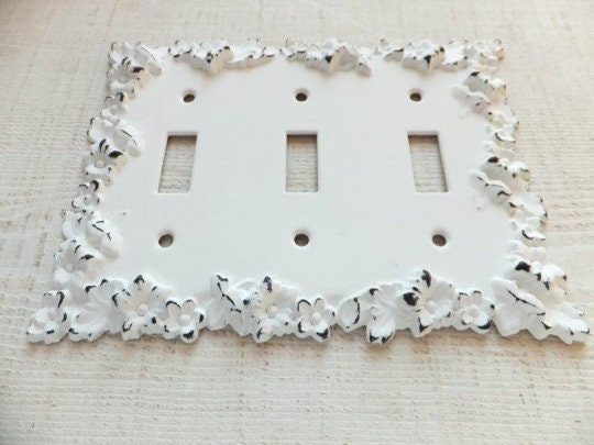 Shabby Chic White Light Switch Plate Electrical Cover Ornate | Etsy
