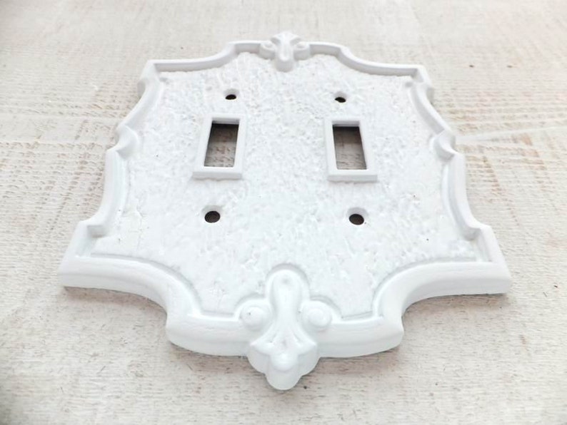 Genuine Vintage Metal Light Switch Plate Shabby Chic White | Etsy
