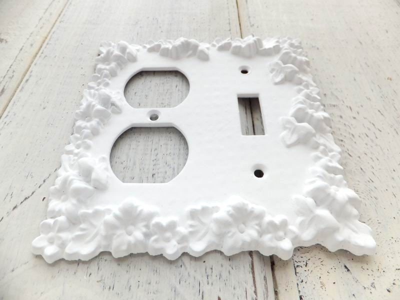 Shabby Chic White Light Switch Plate Electrical Cover Ornate | Etsy