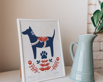 Dala Cat 8x10 Silk Screen Print | Etsy