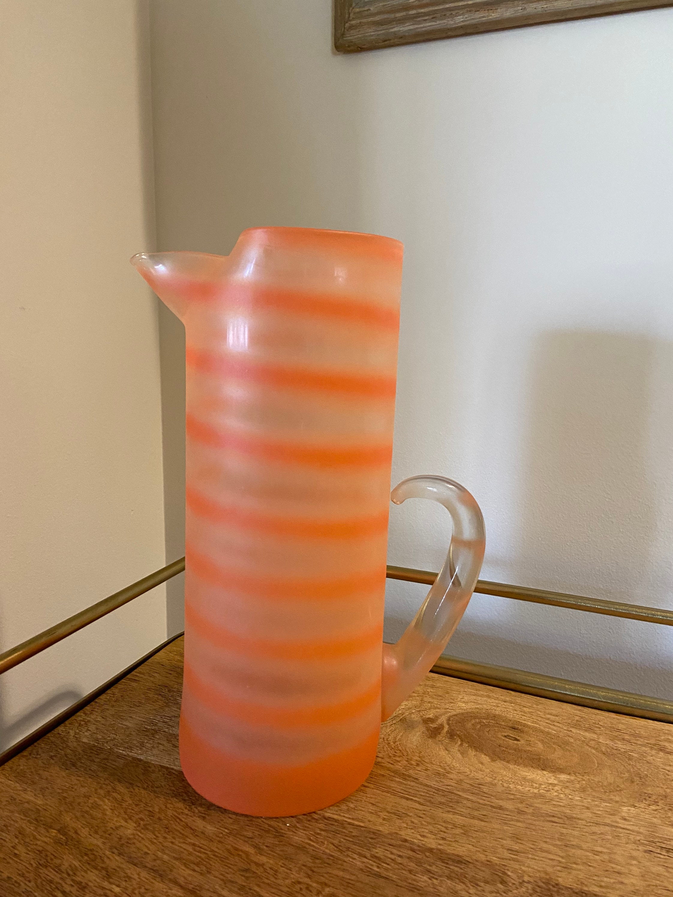 Blendo Pinky Peach Swirled Pitcher and Glasses Set - Etsy