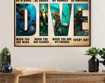 Scuba Diver Poster | Etsy