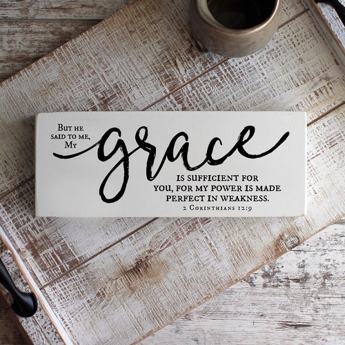 Your Grace is Sufficient for Me Bible Verse Wall Art 2 - Etsy