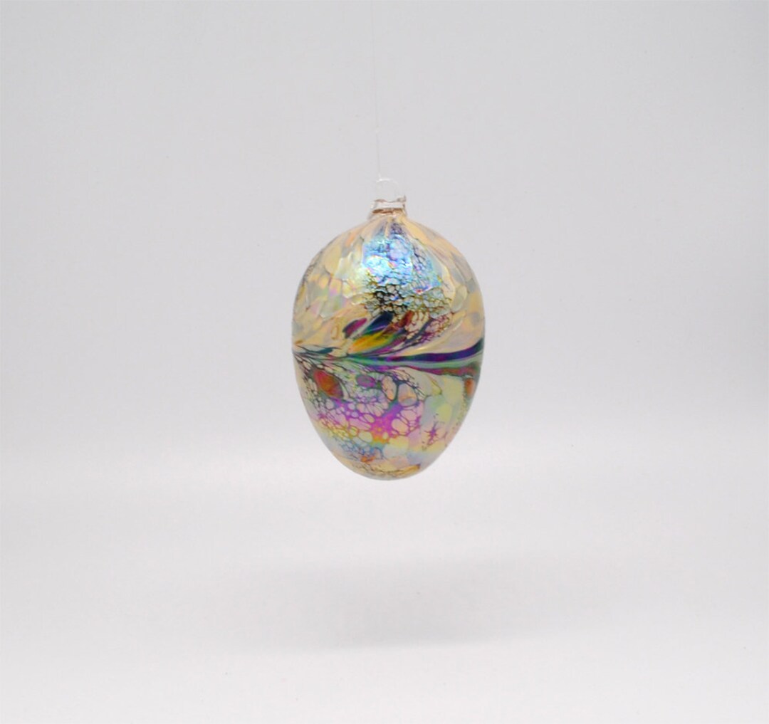 00-69 Iridescent Egg Suncatcher - Egg White - Etsy