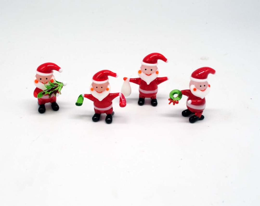 Set of 4 Miniature Santas - Etsy