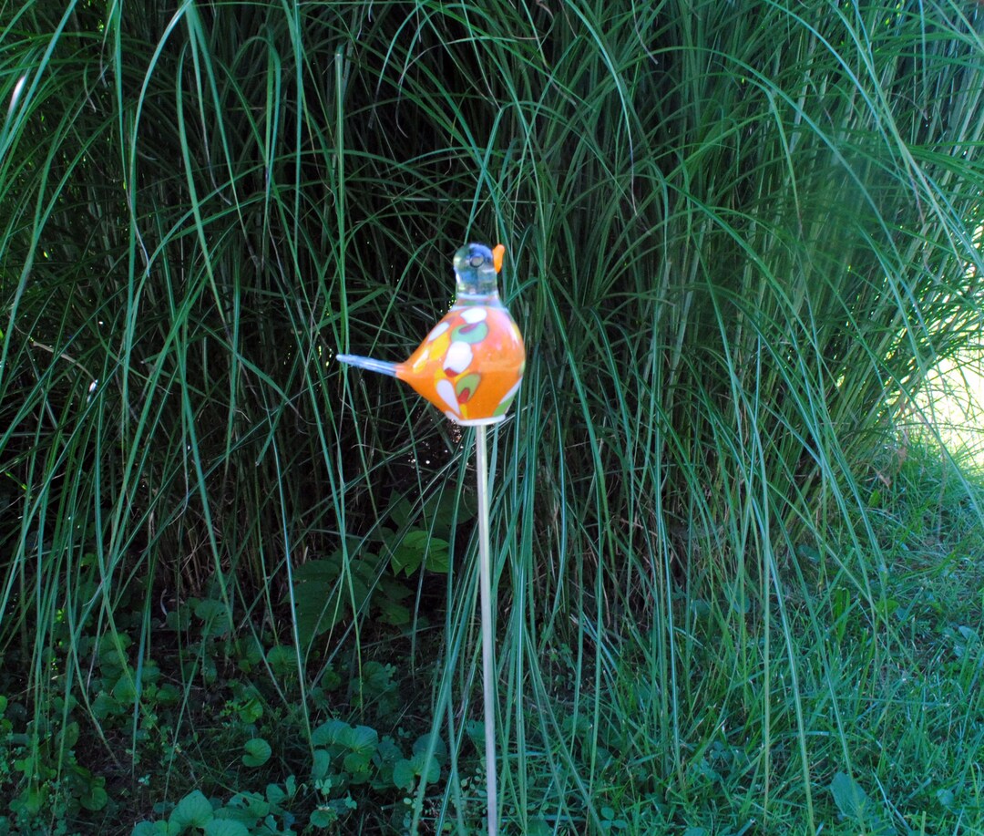 Chickadee Garden Sculpture - Orange Multi - Etsy