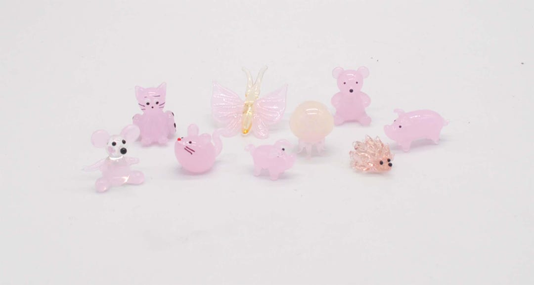 9 Miniature Animals All Pink - Etsy