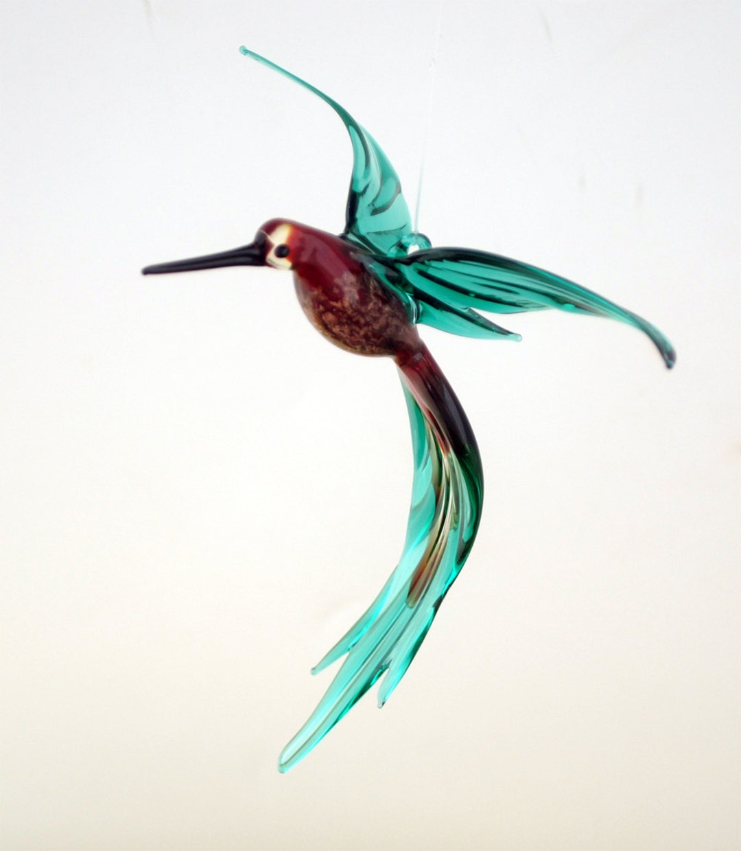 36-224 Aventurine Hummingbird Red Teal - Etsy