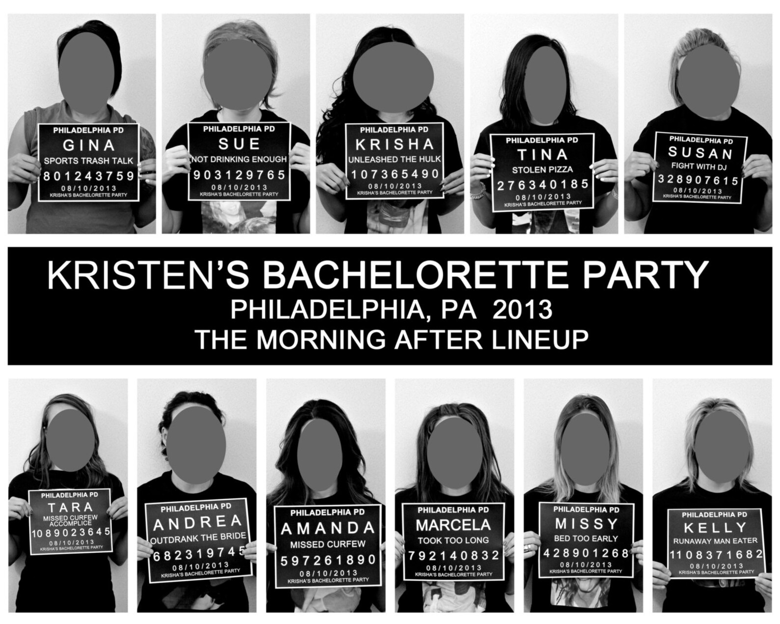 Photo Booth Prop Mug Shot / Mugshot Boards & Day after lineup | Etsy