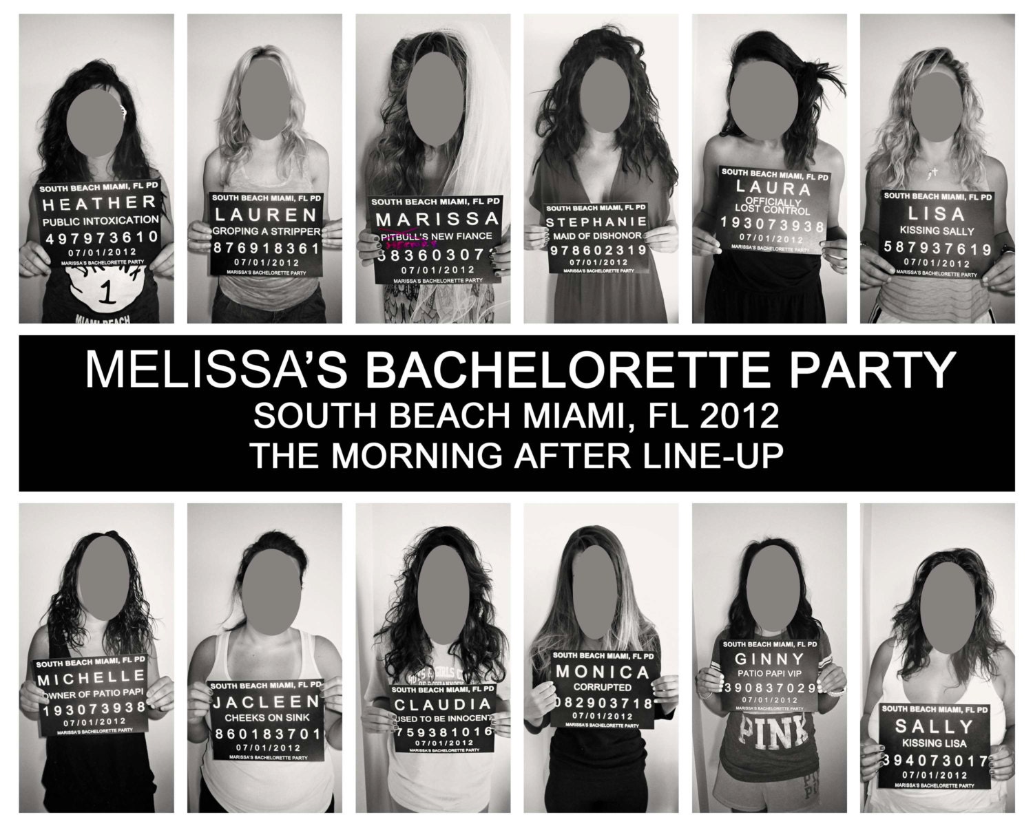 Photo Booth Prop Mug Shot Mugshot Boards And Day After Lineup Etsy