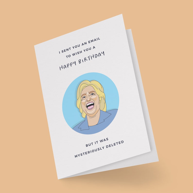 Funny Birthday Card Hillary Clinton Birthday Card | Etsy