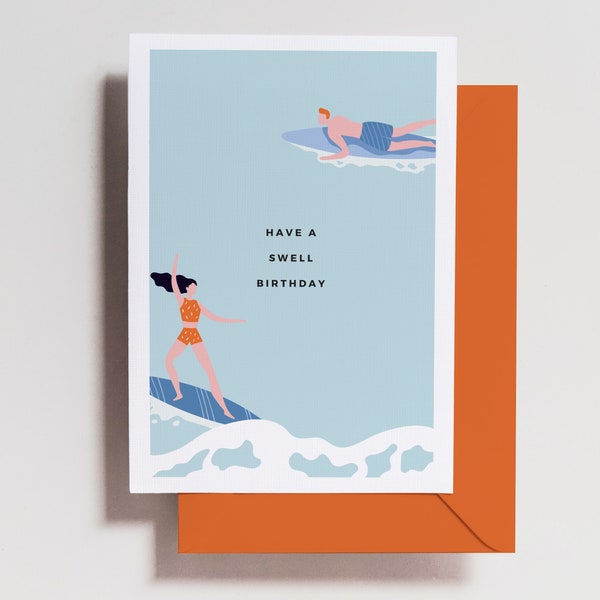 Surfer Birthday Card - Etsy
