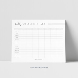 Wellness Planner Printable Goals | Mood | Modern Health and Fitness ...