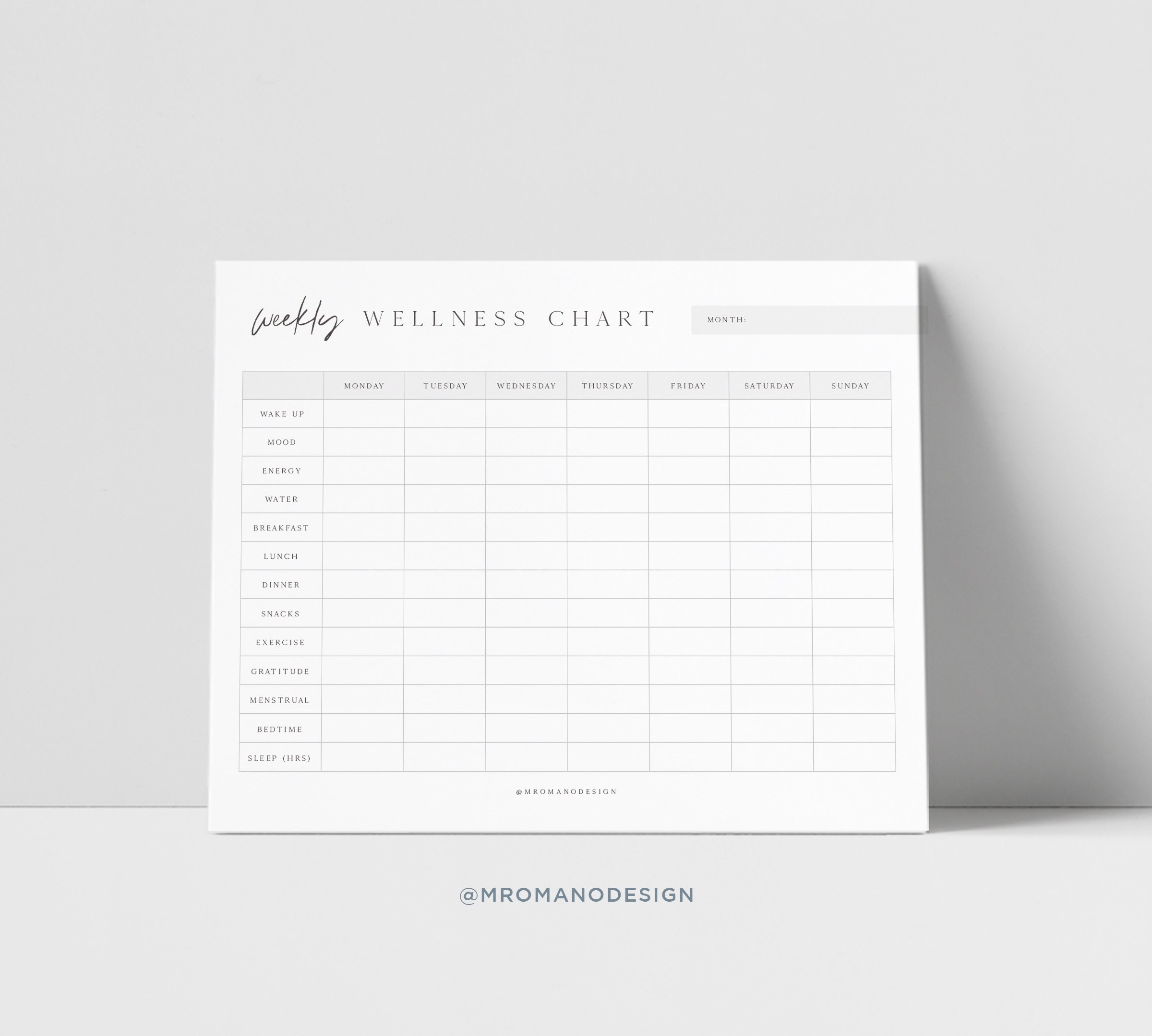 Wellness Planner Printable Goals Mood Modern Health and - Etsy