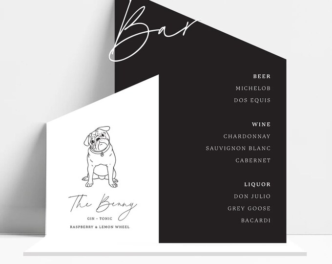 Dog Bar Menu Wedding Dog Bar Sign Wedding Decor sign - Etsy