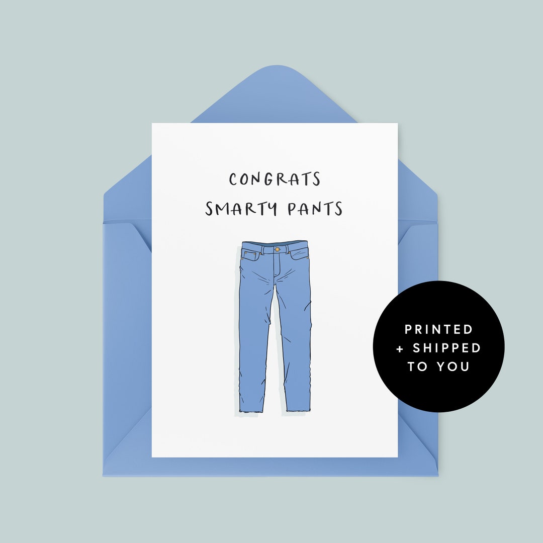 Funny Graduation Card: Congrats Smarty Pants Gift - Etsy