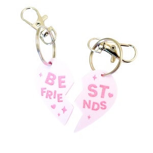 Best Friends Acrylic Heart Keychain Set – BFF Gift - Etsy