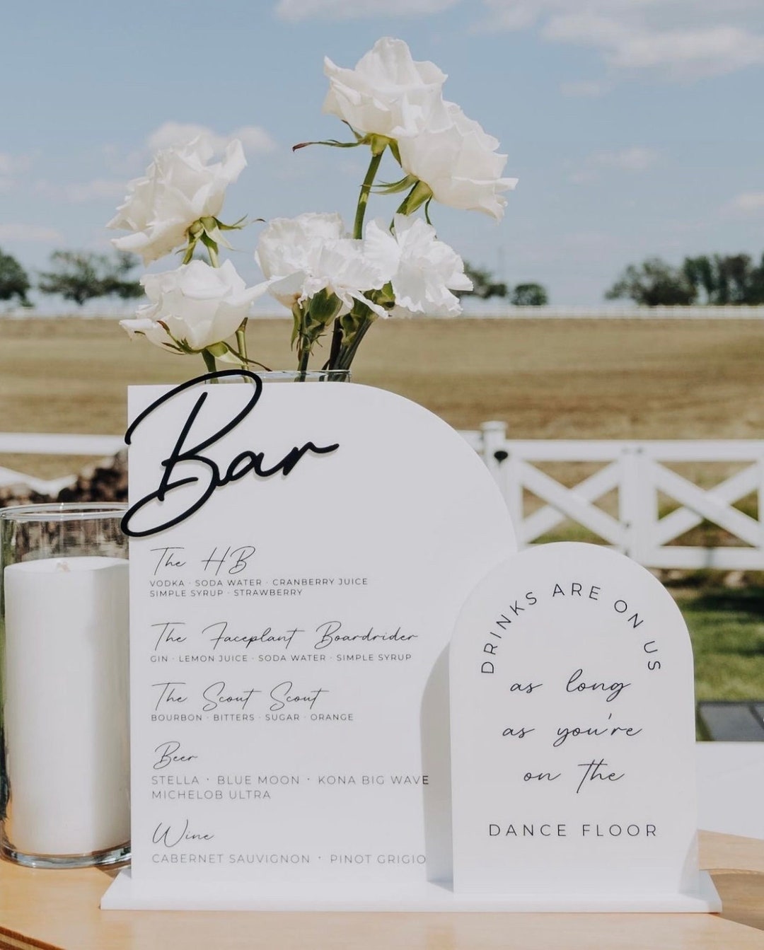 Acrylic Wedding Bar Sign • Wedding Bar Menu • Wedding Decor • signature ...