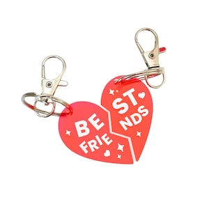 Best Friends Acrylic Heart Keychain Set – BFF Gift - Etsy