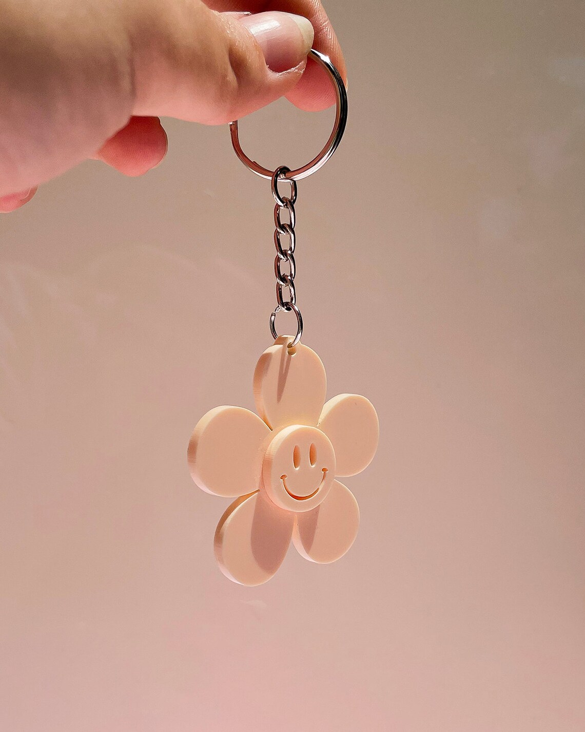Daisy Chain Smiley Face Keychain Flower Key Chain 90s - Etsy