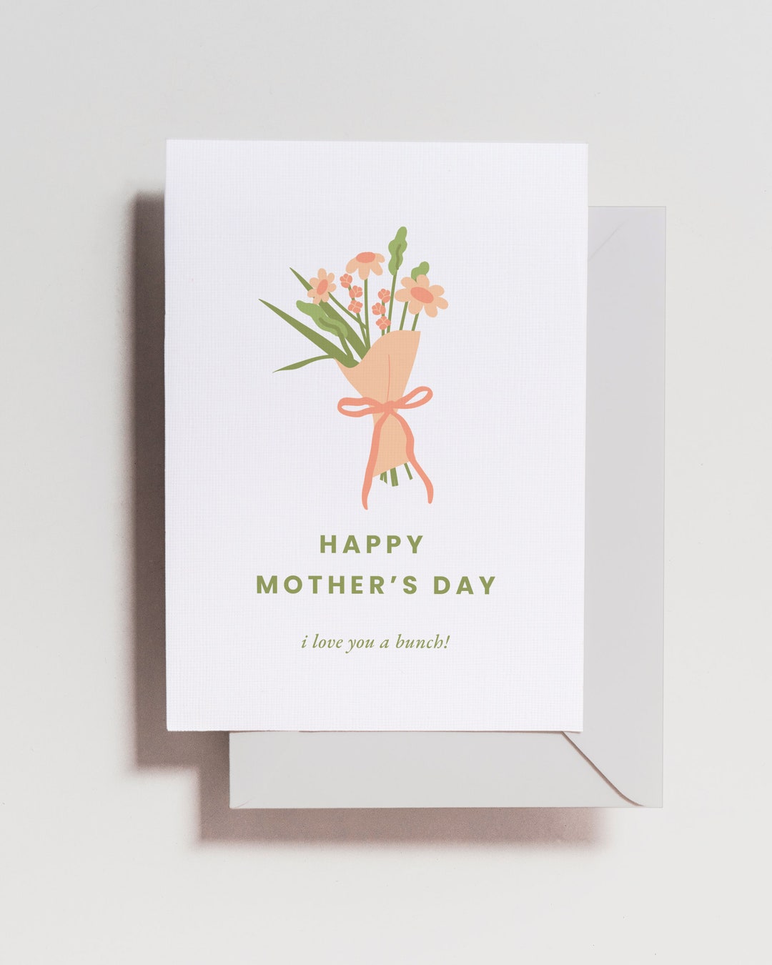 Mother's Day Card - Love You a Bunch Flower Pun Greeting Card - Etsy