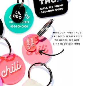 Custom Pet ID Tag: Personalized Acrylic Dog & Cat Collar Charm, Name ...