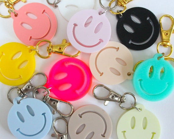 COACH Leather smiley face Keychain - munimoro.gob.pe