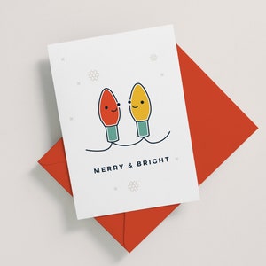 Merry and Bright Christmas Card Christmas Lights Cute Merry Christmas ...