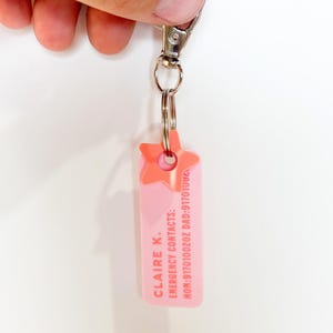 Kid's Info Keychain - in Case of Emergency Key Chain, Phone Number ...