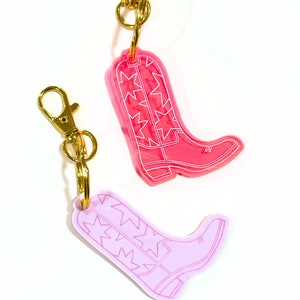 Cowgirl Boot Keychain - Rodeo - Hot Pink - Neon - Key Ring - Cute ...