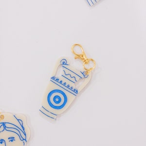 Greek Evil Eye Artist Keychain - Athena - Goddess - Column - Greek ...