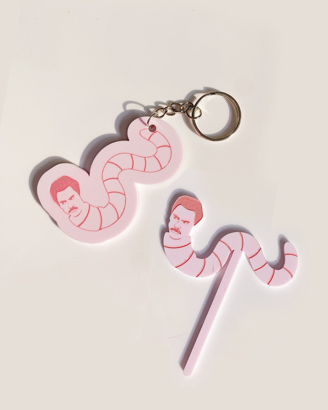 Worm With a Mustache Bravo Keychain - Plant Marker - Stake - Vanderpump ...