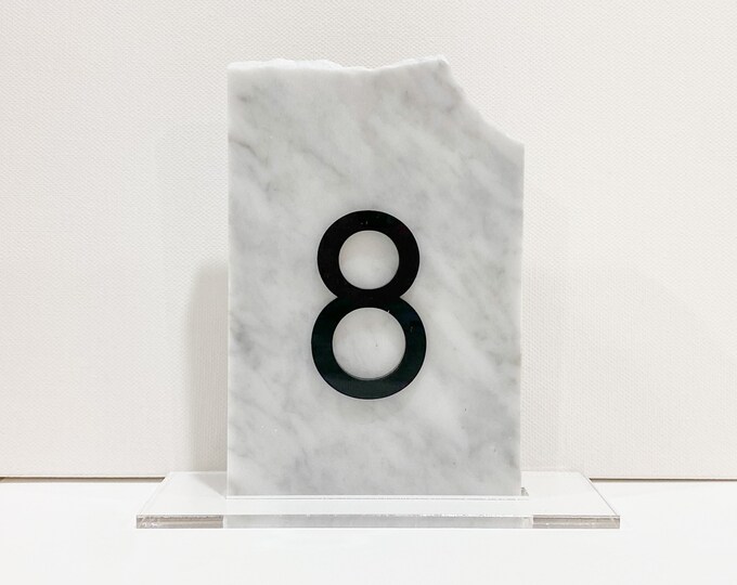 3D Marble Stone Table Numbers Wedding Unique Signage Custom Layered ...