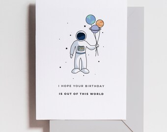 Birthday Card - Out of This World Birthday Wishes - Etsy